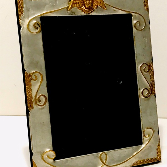Accents | Vintage Silver And Gold Metal Photo Frame With Angel 9585 ...
